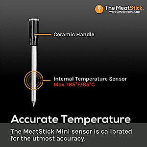 MeatStick MiniX Set | Wireless Meat Thermometer with Bluetooth | 260ft Range | for Kitchen, Air Fryer, Deep Frying, Oven, Sous Vide, BBQ, Grill, Rotisserie