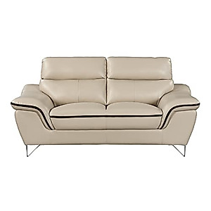 Blackjack Furniture Bailey Leather Match Upholstered Living Room Loveseat, Beige
