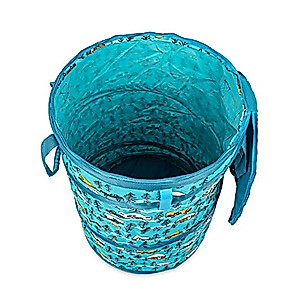 Camco Life is Better at The Campsite Pop-Up Utility Container | 18 x 24-inch | A Compact Size for Multi-Purpose Use | Sketched RVs and Trees Pattern (42987)