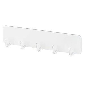 Carrotez 5 Wall Hooks Unscrewed Magnetic Easy Attachable Multi Organizer Floating Hook Shelves, Floating Shelf for Kitchen, Shelf for Dorm - White