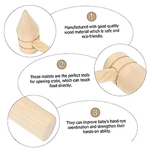 Mini Crab Mallet 10 Pcs small wooden hammer wood tools puzzle for developmental Wooden Beat Hammers wooden cake mallet Seafood Hammers bulk gavel hammer crab sticks