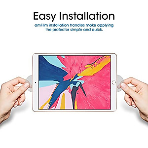 amFilm Glass Screen Protector for iPad Air 3, iPad Pro 10.5" (2017), Apple Pencil Compatible, Tempered Glass, 2 Pack