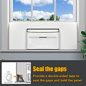 LBG Products Window Air Conditioner Side Panels,Full Surround AC Foam Panel for Indoor Window AC Units,Summer and Winter Window Seal Cover (White)