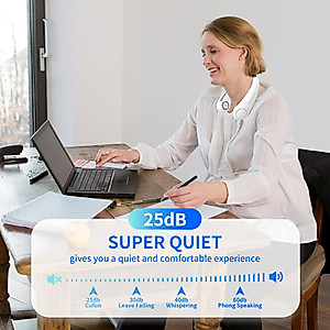 CuFun Portable Neck Fan, Hands Free USB Rechargeable Bladeless Fan, Mini Personal Neck Fan with Long-lasting Battery, 360° Cooling, Super Quiet, 3 Speeds for Outdoor & Indoor, White