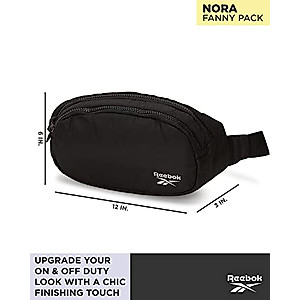 Reebok Women's Fanny Pack - Lightweight Waist Belt Bag - Crossbody Bag for Running, Hiking, Travel, Workouts, Black