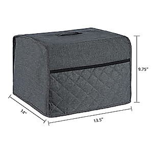 Dust Cover Compatible with Ninja Foodi Grill(AG301,AG302,AG400),Cover with 2 Accessory Pocket,Waterproof,Easy Cleaning,(Grey)