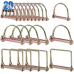 Glarks 20Pcs Heavy Duty PTO Pin Assortment Kit for Farm Trailers Wagons Lawn Garden