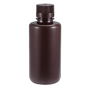 uxcell Plastic Lab Chemical Reagent Bottle 500ml/16.9oz Small Mouth Sample Sealing Liquid Storage Container Brown