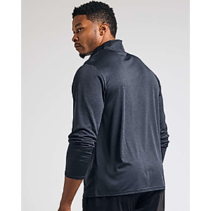 Real Essentials Mens Quarter 1/4 Zip Pullover Men Sweatshirt Long Sleeve Shirts 1/2 Athletic Fishing Dry Fit Shirt Gym Running Compression Golf Half Top Workout Sweatshirts, Set 3, L, Pack of 3