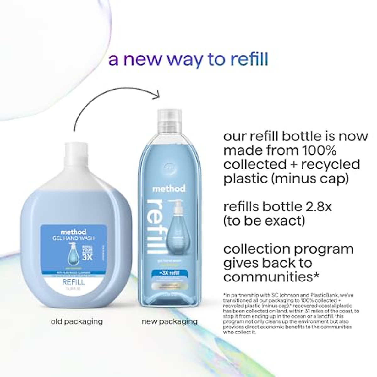 Method Gel Hand Soap Refill, Sea Minerals, Biodegradable Formula, 34 Fl Oz (Pack of 1) (Packaging May Vary)