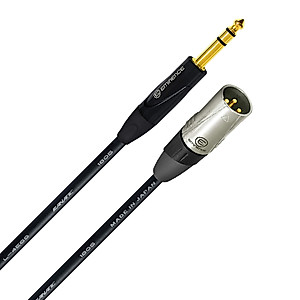 WORLDS BEST CABLES 2 Units - 2 Foot - Canare L-4E6S, Star Quad Balanced XLR to TRS Patch Cable with Eminence Gold E311 Male XLR & E502 TRS Stereo Plugs - Custom Made