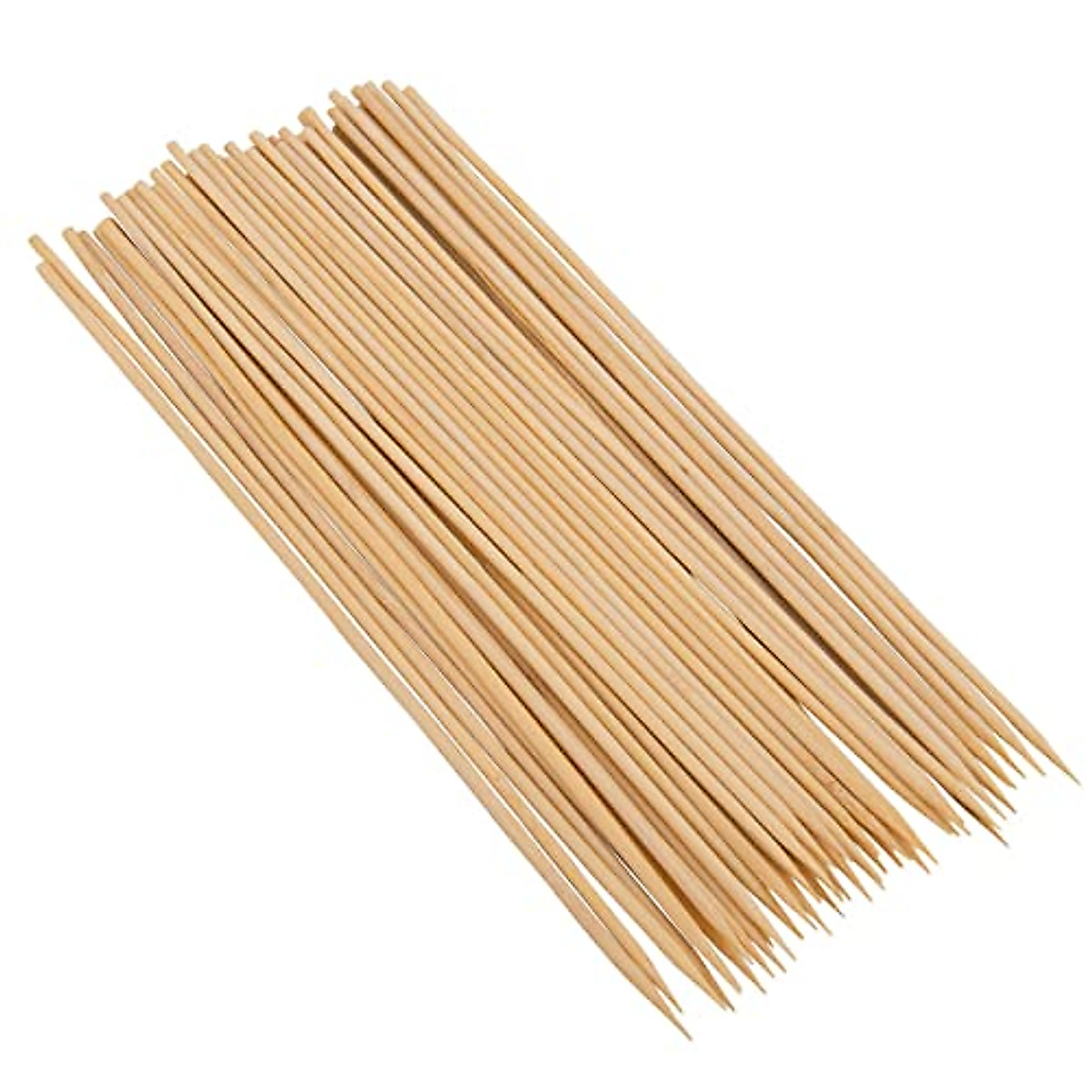 (100 PCS) Natural Bamboo 12’’ Skewers, Heavy Duty Wooden Skewers for Fruits, Kebabs, Grill, BBQ, Campfire, Suitable for Kitchen, Party, Food Catering and Crafting, Bamboo Skewers by Tezzorio
