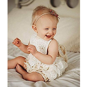 Newborn Infant Baby Girl Romper Bodysuit Jumpsuit Outfits Lace Romper Ruffle Sleeveless Backless Tutu Dress Clothes