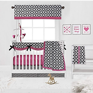 Bacati Love Warp Stripes Diaper Changing Pad Cover, Black/White (LOBKWSTCPC)