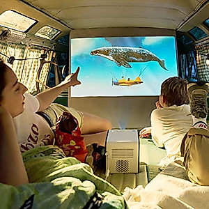 BenQ GS50 1080p Wireless Outdoor Projector | Extra Bass Bluetooth Speaker | IPX2 Splash & Drop Resistant | WiFi | Android TV | Chromecast & AirPlay | Auto Focus | 2D Keystone | HDMI | USB-C | PD 45W