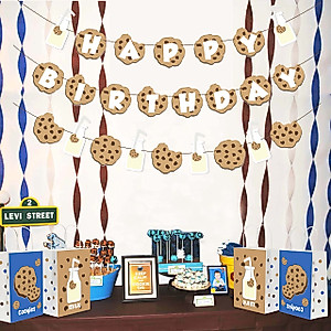 Cookies Milk Birthday Party Banner, Cookie and Monster Theme Happy Birthday Party Garland Milk and Cookies Baby Shower Decorations for Kids