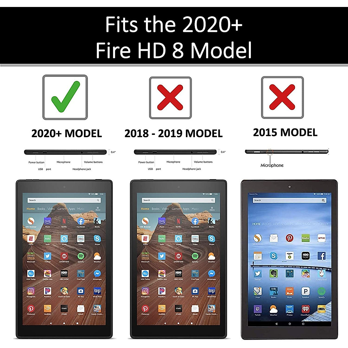 Made for Amazon Clear Case for Amazon Fire HD8 Tablet