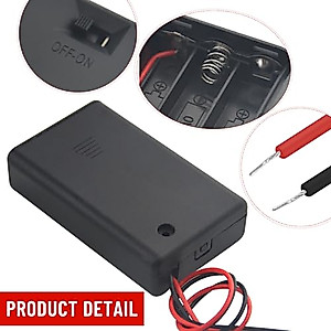 WMYCONGCONG 10 PCS 3 AAA 4.5V Battery Holder with Switch 3X 1.5V AAA Battery Holder with Leads