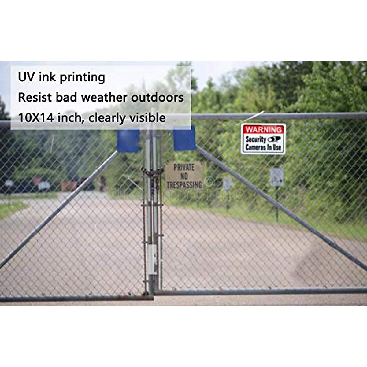 Video Surveillance in Use Sign,Warning Security Cameras in use Sign,Large 10x14 Inch Aluminum UV Ink Printed for House and Business (4-Pack)…