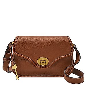 Fossil Women's Heritage Leather Mini Flap Crossbody Purse Handbag