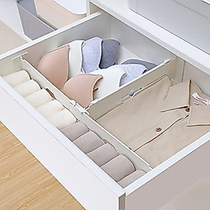 Adjustable Drawer Dividers 2 Pack - Dresser Drawer Organizers - Expandable Clothes Drawer Organization - Drawer Separators for Kitchen, Bathroom, Bedroom or Office - Extensive Expansion(12"-22")