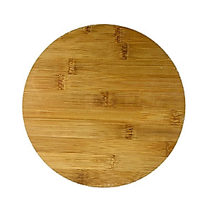 (Set of 12) 9" Round Bulk Plain Bamboo Cutting Board, Placemat | For Customized, Personalized Engraving Purpose | Wholesale Premium Bamboo Board