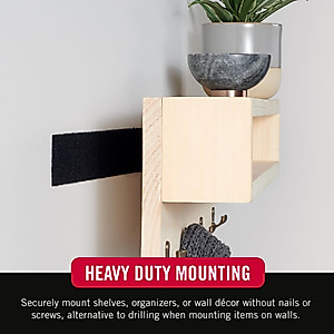 VELCRO Brand Heavy Duty Tape with Adhesive - Cut Strips to Length - Holds 10 lbs, Black - Industrial Strength Roll, Wide 10Ft x 2In - Strong Hold for Indoor or Outdoor Use