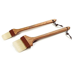 SPARTA 4037000 Boarhair Angled Pastry Brush, Basting Brush With Handle Hole, 2 Inches, Brown