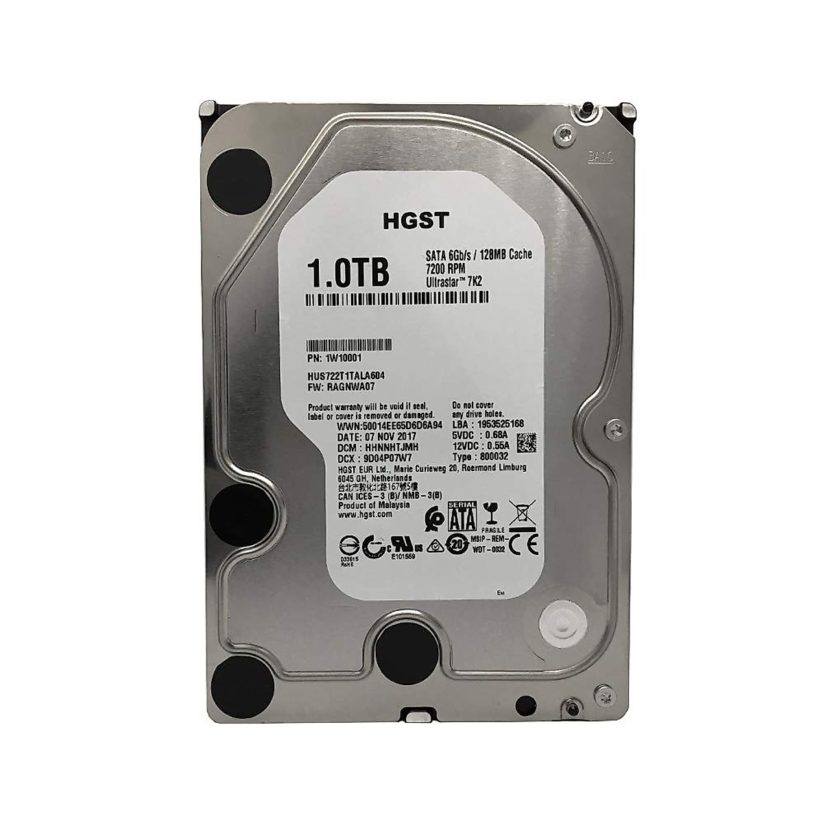 HGST Ultrastar 7K2 (1W10001) HUS722T1TALA604 1TB 128MB Cache 7200RPM SATA 6Gbps 3.5in Datacenter Hard Drive (Renewed)