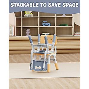 Brelley Kids Chairs Height Adjustable Toddler Chairs for Table, for Indoor & Outdoor Use Classroom/Daycare/Home, Suitable for Ages 2-8