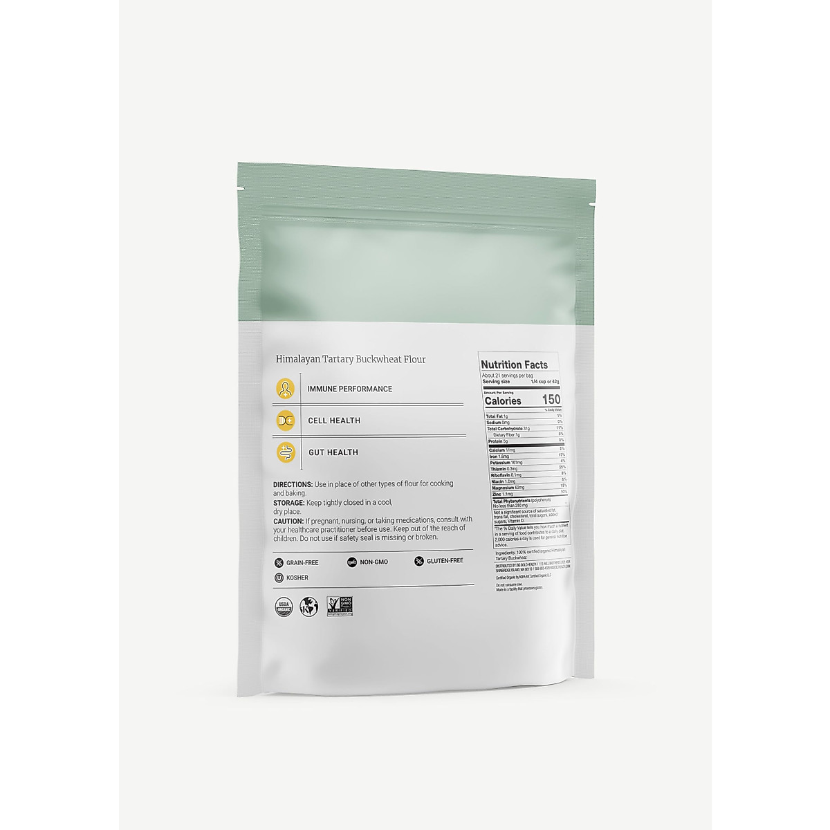 Big Bold Health Himalayan Tartary Buckwheat (HTB) Super Nutrition Flour, Gluten-Free Flour Alternative for Baking, All-Purpose Flour, Certified Organic, Non-GMO, and Kosher