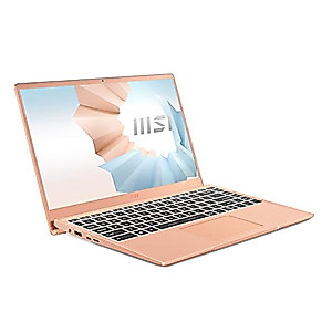 MSI Modern 14 Professional Laptop: 14" IPS-Level Thin Bezel Display,Intel Core i7-1165G7, Iris Xe, 8GB, 512GBSSD, Win10, Beige Mousse(B11MO-242)