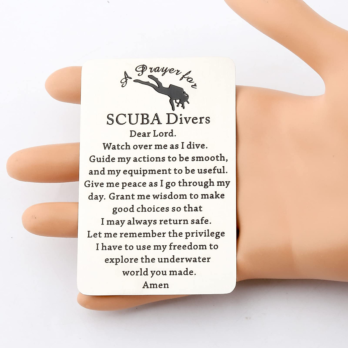 UJIMS Scuba Divers Prayer Wallet Card Insert Scuba Diving Gift Extreme Sports Jewelry for Divers Adventure Metal Wallet Gift for BFF (Scuba Divers Prayer Wallet)