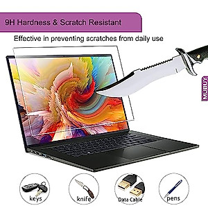 Tempered Glass Screen Protector for 17 Inch 16:10 Aspect HP/Dell/Sony/Samsung/Lenovo/Acer/MSI/Razer Blade/LG Gram 17" Laptop (14 7/16 x 9 1/16 Inch), 9H Hardness, Anti Fingerprint