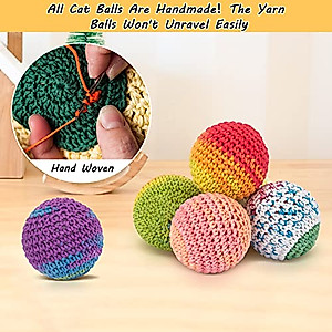 Retro Shaw Cat Toys Balls, Woolen Yarn Cat Ball Toy with Bell Inside, Cat Toys for Indoor Cats, Interactive Cat Chew Toys for Kitty Kitten, 6 Pack