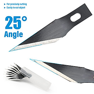 EHDIS Precision Craft Hobby Knife Blades 11# Knife Blades Refill Hobby Art Blades Cutting Tool with Storage Case for Craft, Hobby, Scrapbooking, Stencil (50)