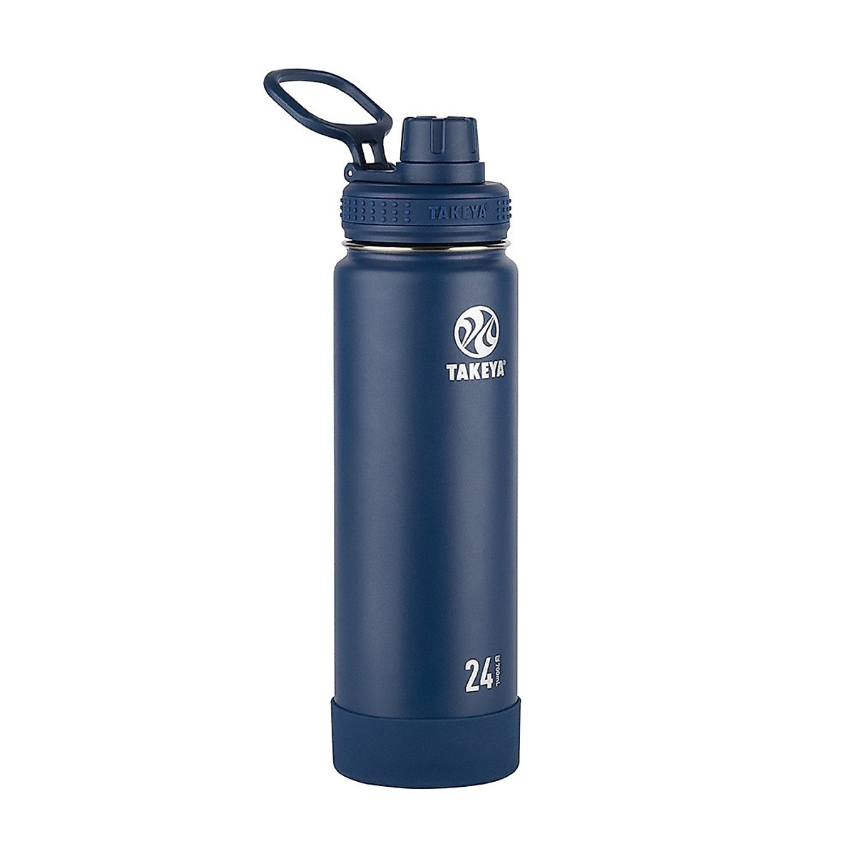 Takeya Actives Insulated Stainless Steel Water Bottle with Spout Lid, 24 Ounce, Midnight Blue & Actives Insulated Stainless Steel Water Bottle with Spout Lid, 24 Ounce, Mint