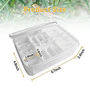 JOBEDE 16 Grids Reptile Breeding Box, Reptile Egg Incubator Professional Plastic Reptile Breeding Box Hatching Box Case Tray for Hatching Gecko Lizards Lions Mane Without Thermometer