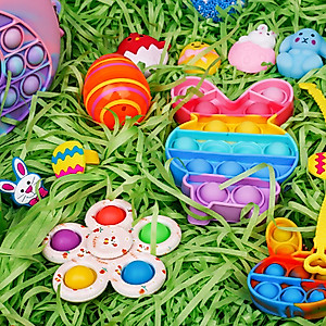Easter Basket Stuffers - Pop Easter Basket Bunny Purse Bags Sensory Fidget Toy Pack for Kids Toddlers Teens Girls Boys - Great Easter Gift Set for Easter Hunts and Party Favor