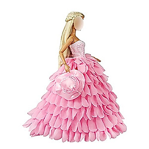 BARWA Princess Evening Party Clothes Wears Dress Outfit Set for 11.5 inch Doll with Hat (Pink Wedding Dress)