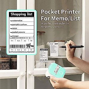 Mini Pocket Sticker Printer-T02 Sticker Maker Machine Mini Printer, Portable Smart Photo Printer for iPhone, Compatible with iOS&Android, Receipt Mobile Printer for Study, Journal, Notes