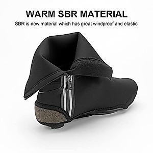 ROCKBROS Cycling Shoe Covers Winter Shoes Cover Warmer Water Resistant Thermal Bike Shoes Cover Windproof Bicycle Overshoes Shoescover for Men Women Black