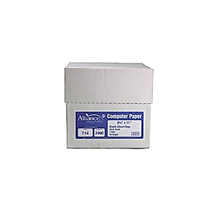 Alliance Continuous Computer Paper, 9.5 x 11, Blank Clean Perforated Edge 1-Part, 92 Bright, 20 lb, Made In The USA… (2,400 Sheets)