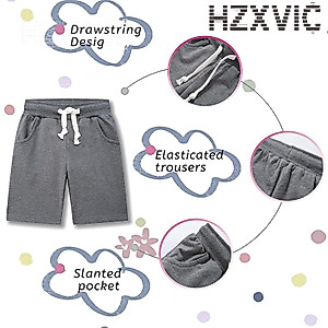 HZXVic Toddler Baby Boys Shorts, Summer Cotton Shorts for Kids Girls, 3 Pack Childrens Jogger Pants（Light Dark gray-3T）