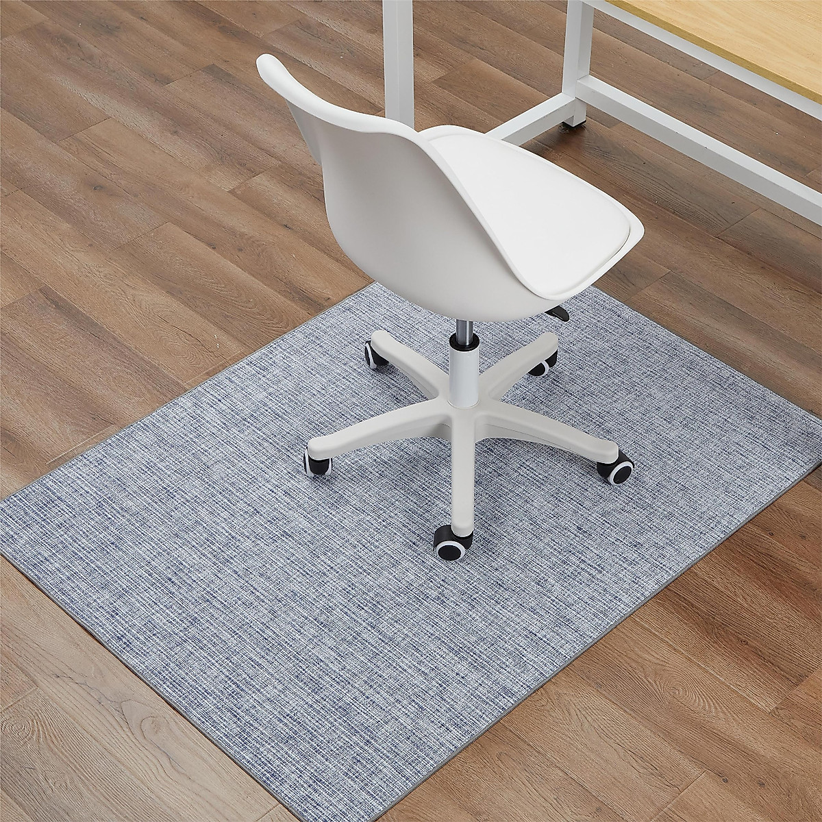 RccugmatS Chair Mat for Hardwood & Tile Floor, 36" x 48" Heavy Duty Office Chair Mat for Rolling Chairs, Anti Slip, Non-Curve, Floor Protector for Home Office, Blue White