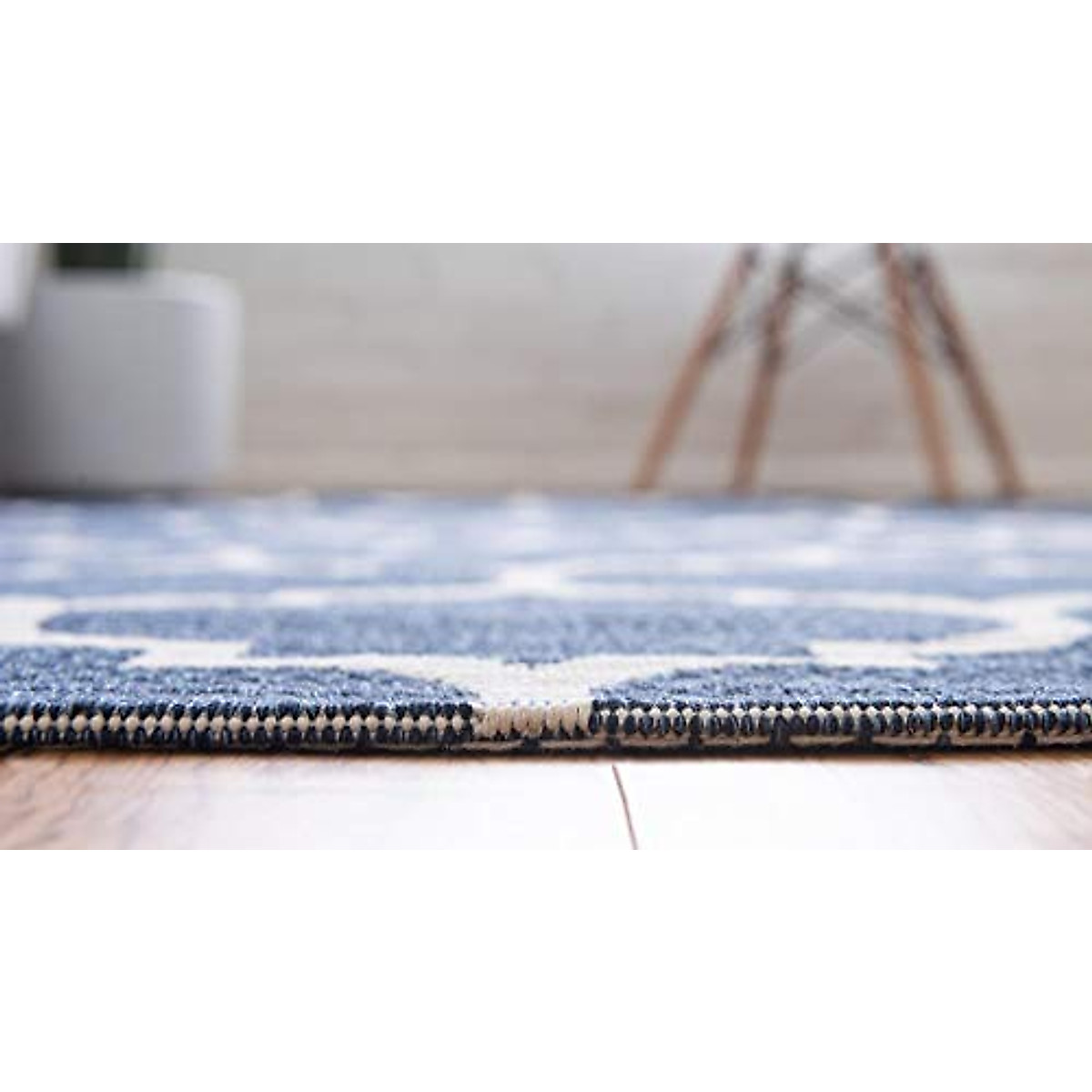 Rugs.com Georgia Collection Rug – 7' x 10' Navy Blue Flatweave Rug Perfect for Living Rooms, Large Dining Rooms, Open Floorplans