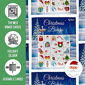Regal Games - Holiday Bingo Set - Family Size Game Kit - Includes 10 Bingo Cards, 168 Bingo Marking Chips, 24 Calling Chips - 8” x 7” Cardstock