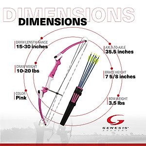Genesis Original Bow Archery Kit, Right Handed, Pink