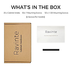 Ravinte 25 Pack Solid 3 Inch Center to Center Slim Square Bar Drawer Handles Kitchen Cabinet Handles Black Drawer Pulls Kitchen Cabinet Hardware Kitchen Handles Matte Black Cabinet Pulls