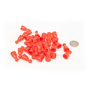 Plastic Pawns: Set of 36 Red Color Board Game Playing Pieces (Chess & Sorry Replacement Halma Pawn Markers, Colored School Classroom Supplies, Arts & Crafts Projects)